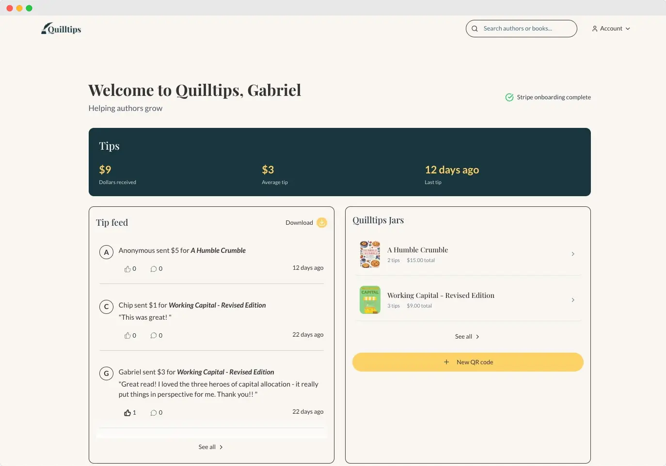 Quilltips - Connect Authors with Readers Through QR Codes